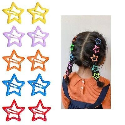 Sparkly Star Shaped Hair Clips Multicolour (12 Pc) - Rivon Online Shop