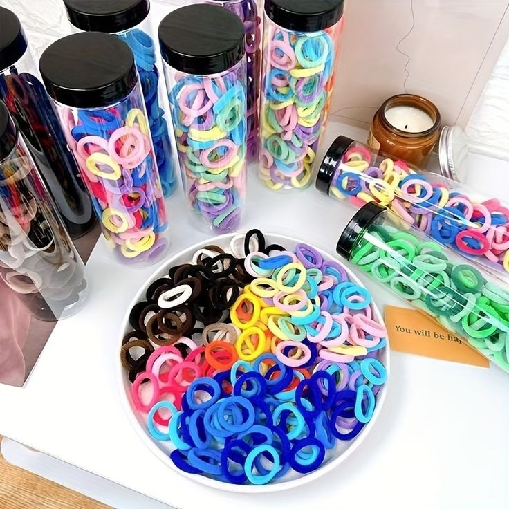 Hair Rope Braids Ponytail Hairbands for Baby Girl's (100 Pc/ 1 Box ...