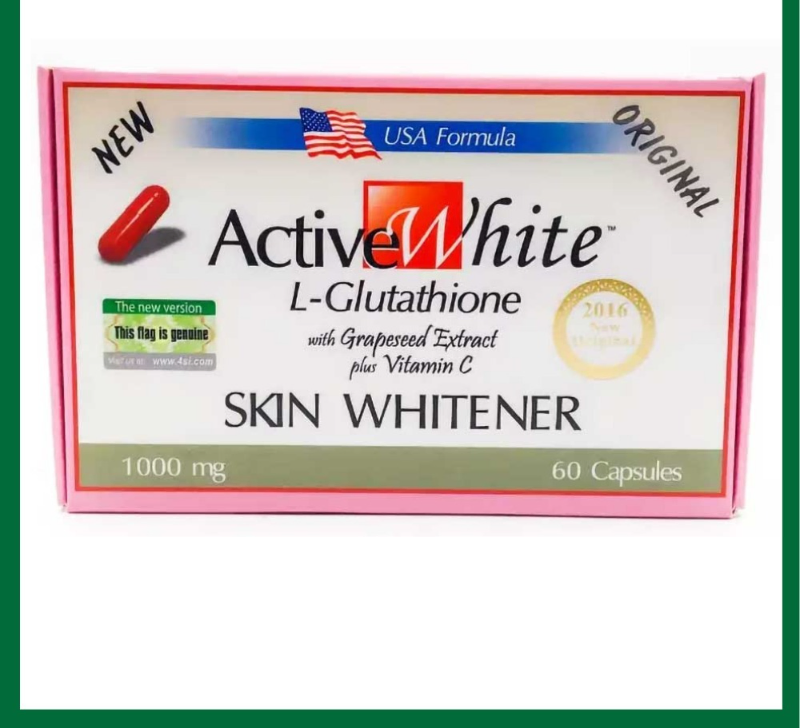 Active White L-Glutathione Skin Whitener (1,000 mg) 60 capsules - Elegance