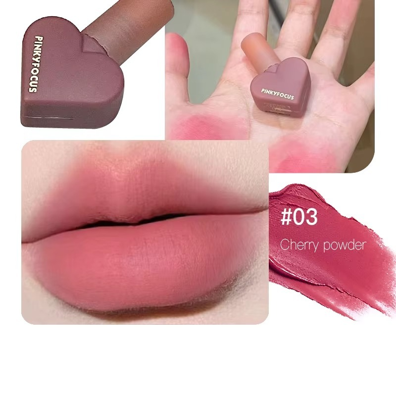 Pinky Focus Velvet Matte Heart Shaped Lipstick Set - Choosy Shop