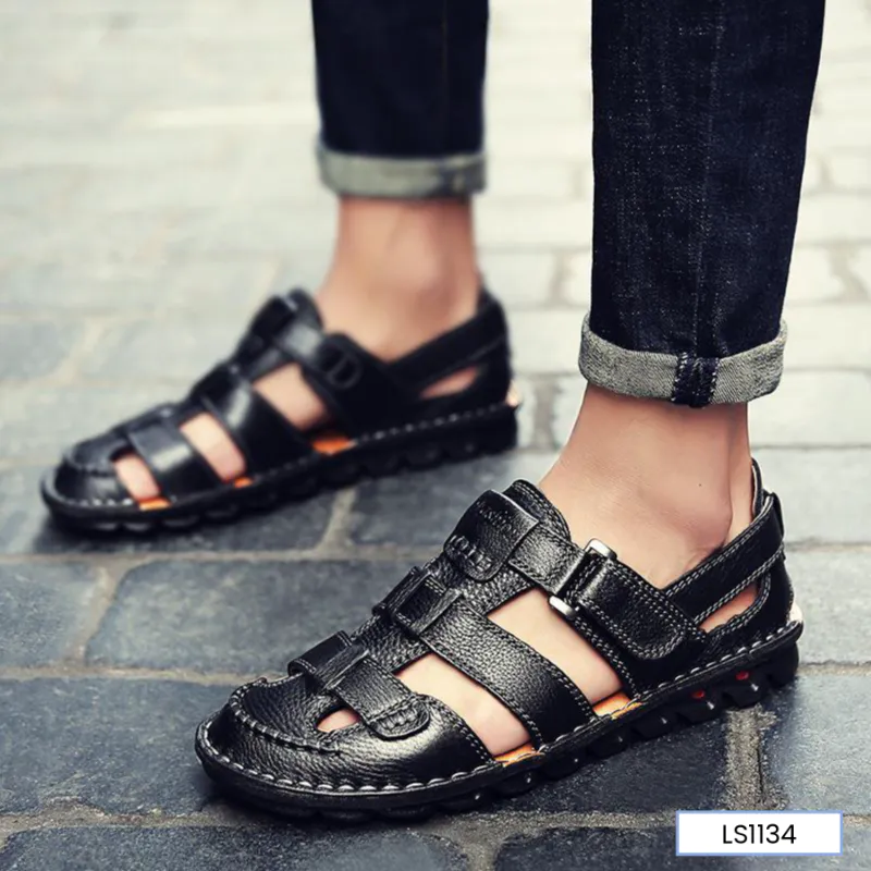 RELAX RISE GENUINE LEATHER SANDALS - OFF BEAT