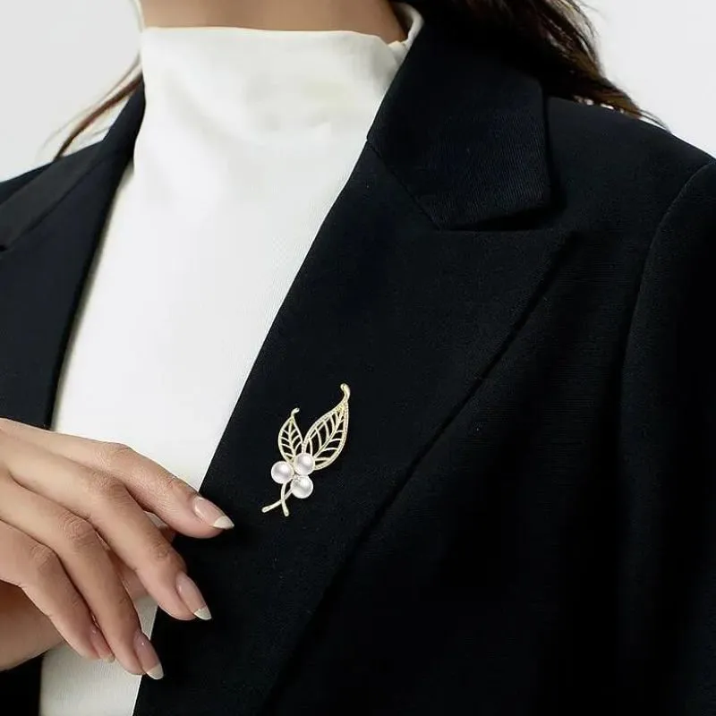 Pearl Maple Leaf Hijab Brooch / Hijab Pin - Only 99 Shop BD