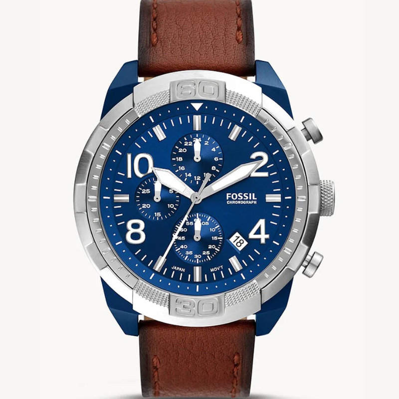 Fossil Bronson Chronograph Brown Leather Men’s Watch - Elite Club