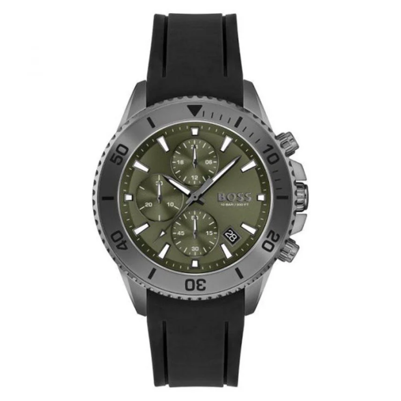 Hugo Boss Admiral Black Silicon Rubber Strap Watch for Men - Elite Club