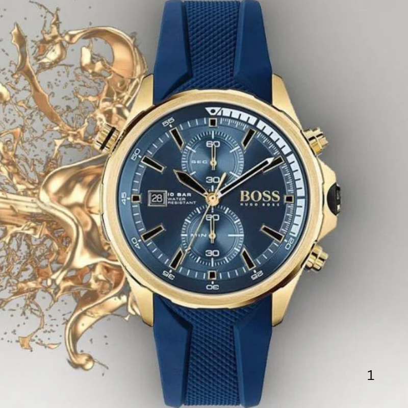 BOSS Globetrotter Chronograph Gents Rubber Watch - My Watch