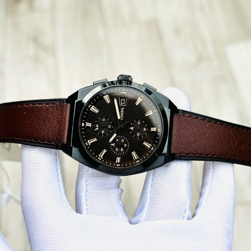 Fossil Everett Chronograph Brown Lather Men's Watch - My Watch