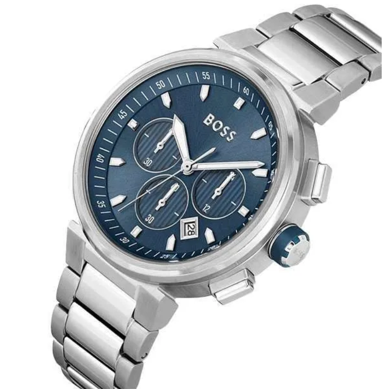 Hugo Boss Trace Chronograph Blue Dial Men's Watch - My Watch